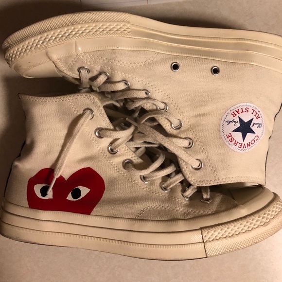Comme des Garcons | Shoes | Converse X Cdg High Top White Size 9 M ...